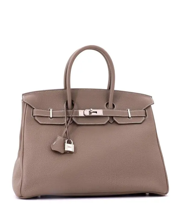 Hermès Birkin 35 Handbag Grey Togo With Palladium Hardware - Etoupe