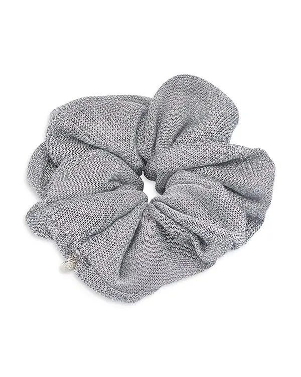 LELET NY Odessa Oversized Mesh Scrunchie - Silver