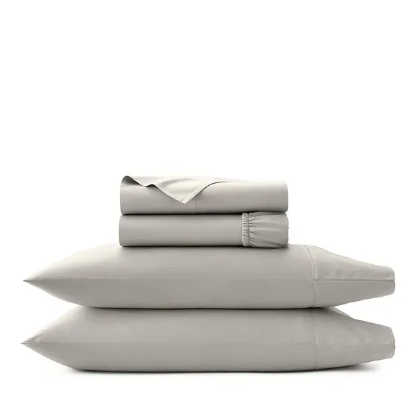 BOLL & BRANCH Signature Organic Cotton Hemmed Sheet Set, King - Pewter
