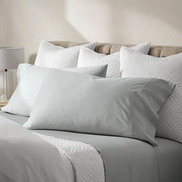 BOLL & BRANCH Signature Organic Cotton Hemmed Sheet Set, King - Shore