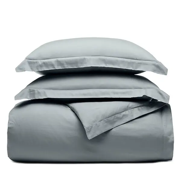BOLL & BRANCH Signature Organic Cotton Hemmed Duvet Cover Set, Full/queen - Bluestone
