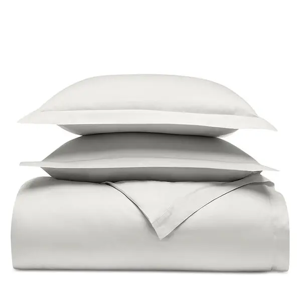 BOLL & BRANCH Signature Organic Cotton Hemmed Duvet Cover Set, Full/queen - Mist