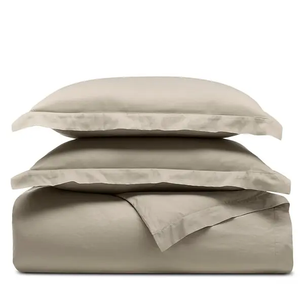 BOLL & BRANCH Signature Organic Cotton Hemmed Duvet Cover Set, Full/queen - Oak