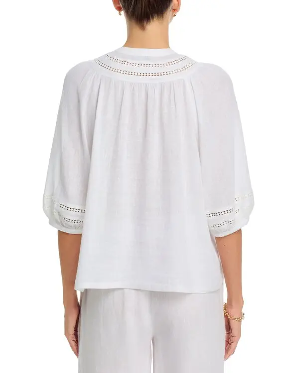 Rails Theia Linen Blend Top - White