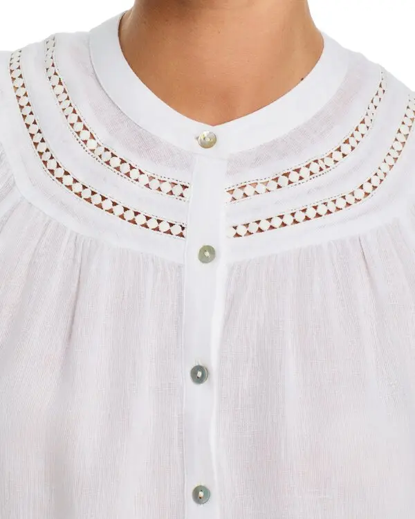 Rails Theia Linen Blend Top - White