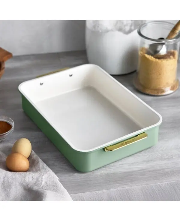 GREENPAN Reserve Healthy Ceramic Nonstick Bakeware, Rectangular Cake Pan - Sage