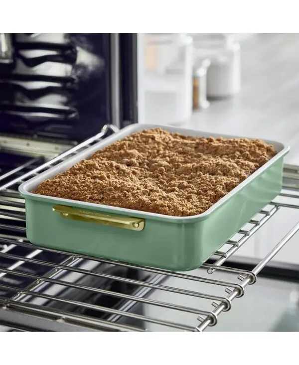 GREENPAN Reserve Healthy Ceramic Nonstick Bakeware, Rectangular Cake Pan - Sage