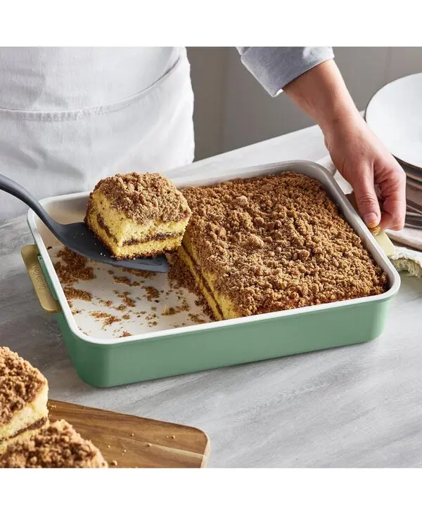 GREENPAN Reserve Healthy Ceramic Nonstick Bakeware, Rectangular Cake Pan - Sage