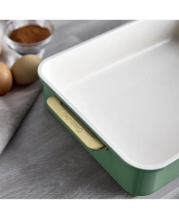 GREENPAN Reserve Healthy Ceramic Nonstick Bakeware, Rectangular Cake Pan - Sage