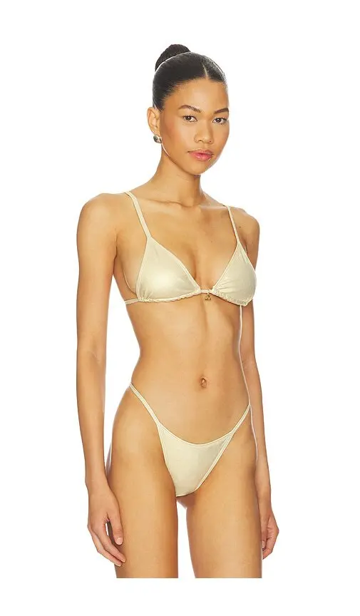 FAE Lumi Metallic Bikini Top - Gold