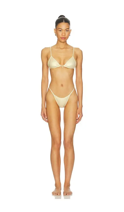 FAE Lumi Metallic Bikini Top - Gold