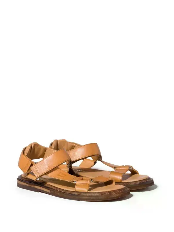 Miu Miu Calfskin Leather Outdoor-inspired Sandals - Neutrals