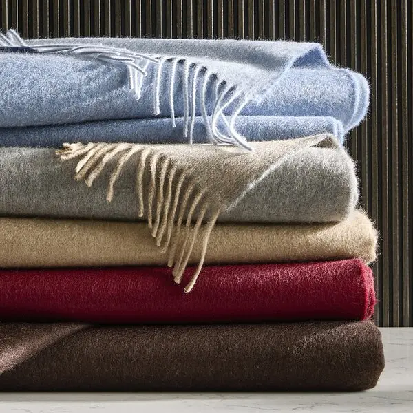 MATOUK Paley Oversized Mongolian Cashmere Throw - Heather/charcoal
