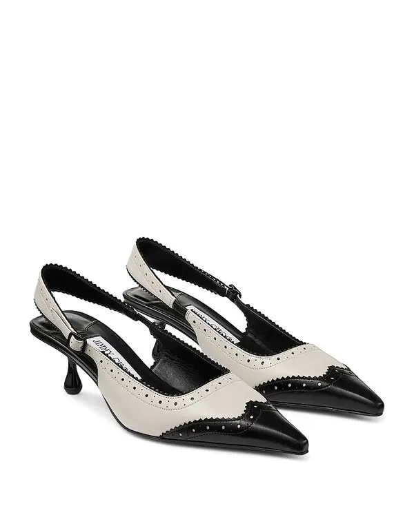 JIMMY CHOO Amel 50 Slingback Pumps - Black/bone