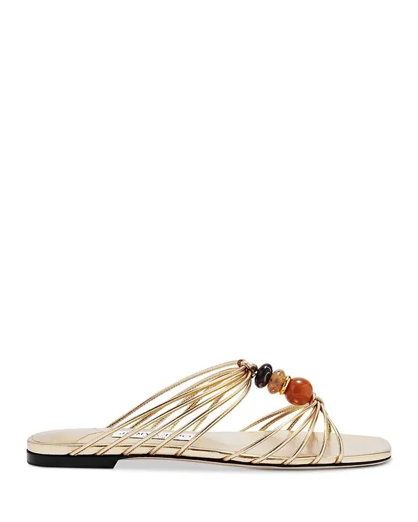 JIMMY CHOO Lova Mule Sandals - Gold Mix