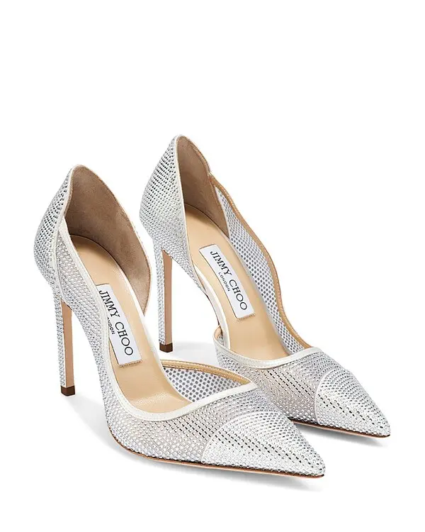 JIMMY CHOO Brigitte 100 Pumps - Ivory/crystal
