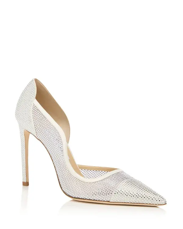 JIMMY CHOO Brigitte 100 Pumps - Ivory/crystal