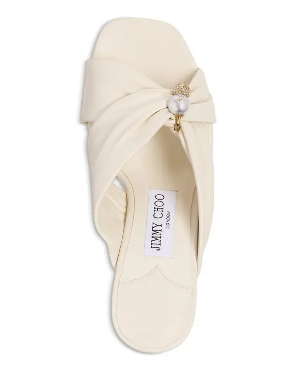 JIMMY CHOO Rafi Block Heel Sandals - Latte