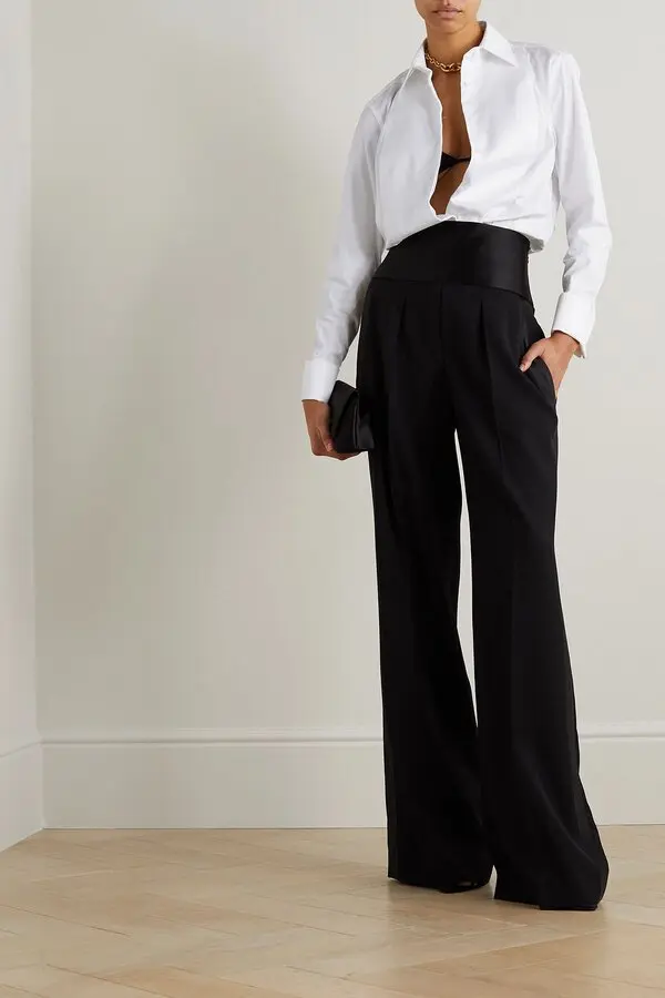 TOM FORD Cotton Poplin Jacquard Trim Shirt