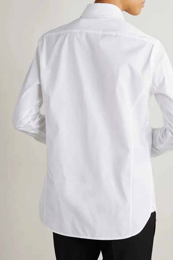 TOM FORD Cotton Poplin Jacquard Trim Shirt