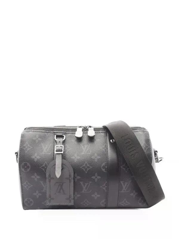 LOUIS VUITTON Monogram Eclipse City Keepall Crossbody Bag - Black