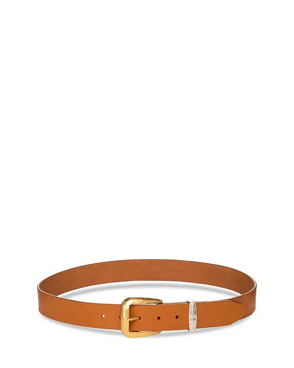 Rag & Bone Winona Leather Belt - Gold Oak