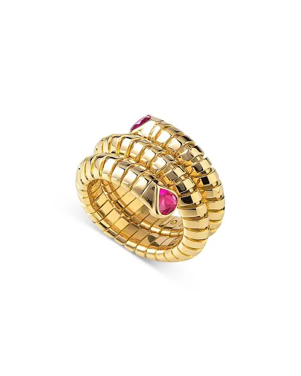 Marina B 18k Yellow Trisolina Ruby Wrap Ring - Gold
