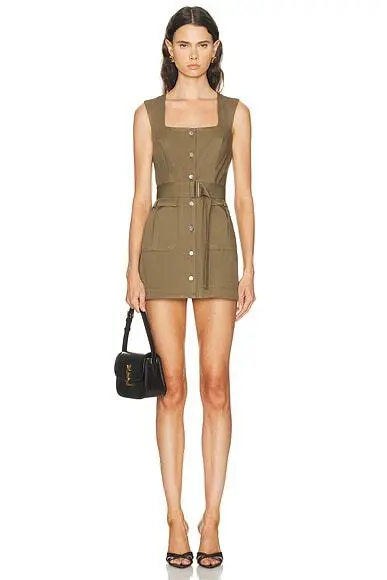 Matthew Bruch Apron Cargo Mini Dress - Army