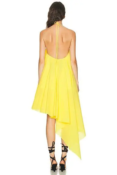 Jacquemus La Robe Triangle Courte Asymmetrical Halterneck Dress - Yellow