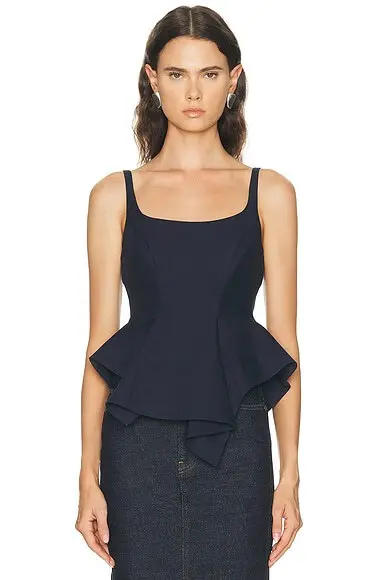 Khaite Loa Asymmetrical Ruffle Hem Top