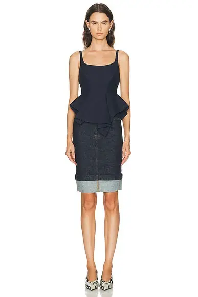 Khaite Loa Asymmetrical Ruffle Hem Top