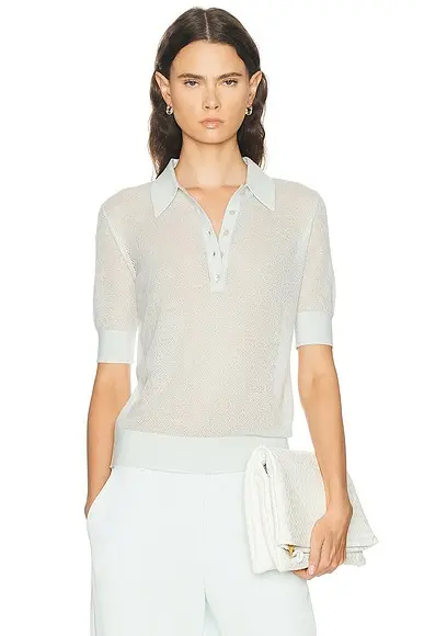 TWP Open Stitch Slim Polo Top