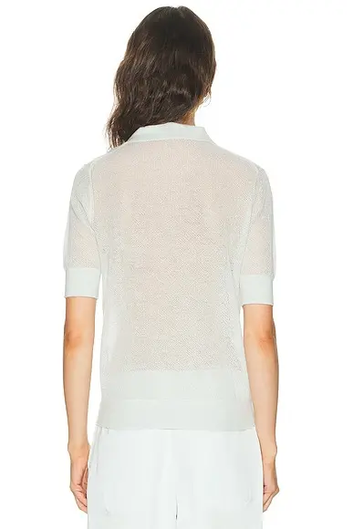 TWP Open Stitch Slim Polo Top