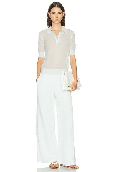 TWP Open Stitch Slim Polo Top