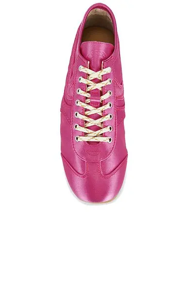 Dries Van Noten Satin Lace-up Sneakers - Fuchsia