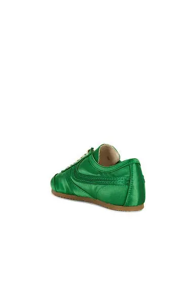 Dries Van Noten Satin Lace-up Sneakers - Green