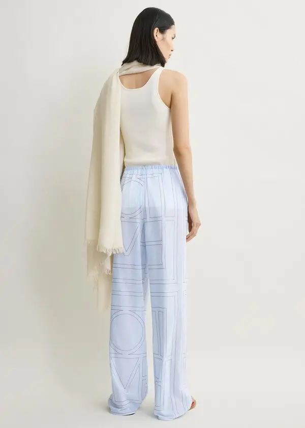 TOTEME Monogram Cotton-blend Pajama Bottoms