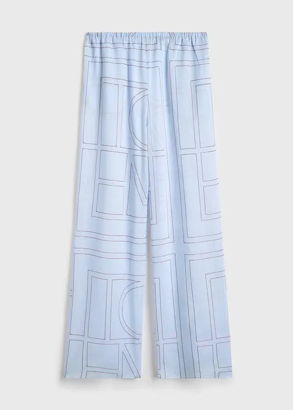 TOTEME Monogram Cotton-blend Pajama Bottoms