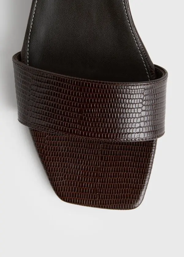 TOTEME Slim Lizard-embossed Leather Mule Sandals