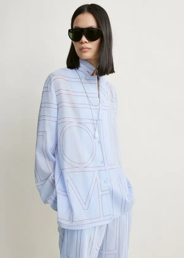 TOTEME Monogram Sheer Cotton-blend Shirt