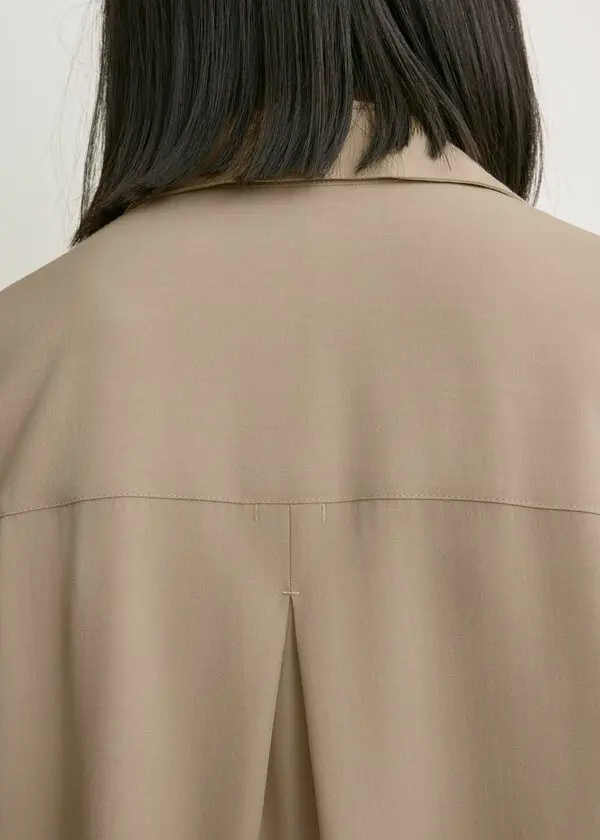TOTEME Fluid Wool Blend Oversized Polo Shirt