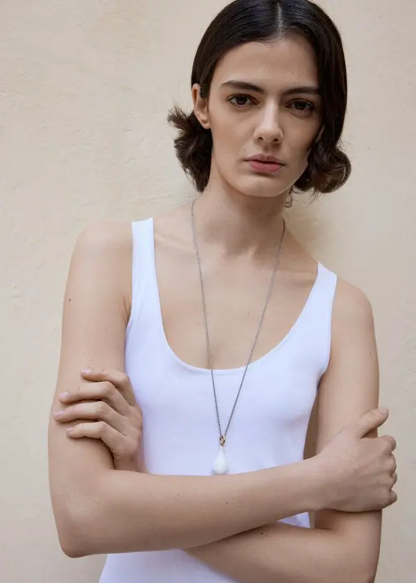 TOTEME Crystal Drop Necklace - White