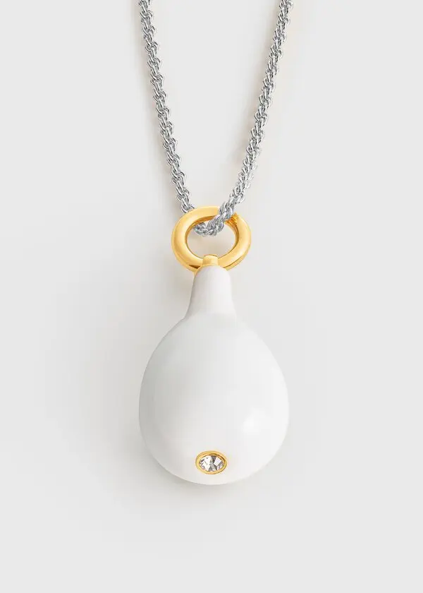 TOTEME Crystal Drop Necklace - White
