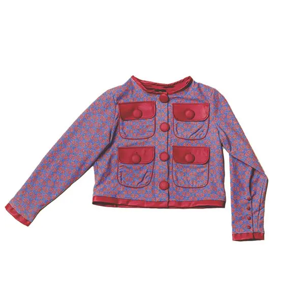 HOUSE OF CASWELL Carly Cardigan Jacket - Blue/red