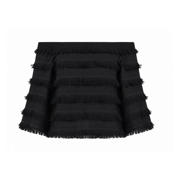 MIRIMALIST Off-shoulder Fringe Blouse