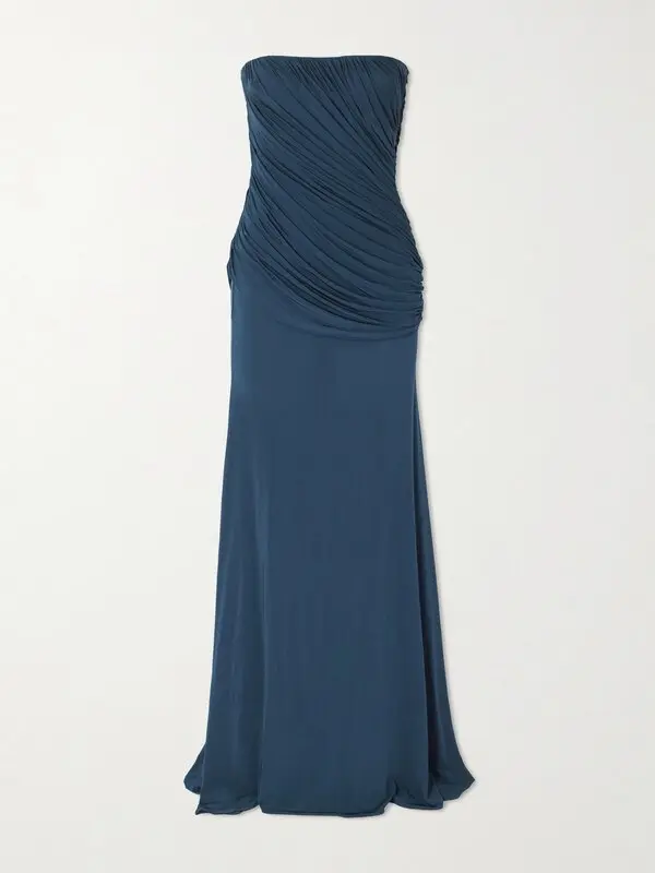 Alex Perry Strapless Draped Jersey Gown