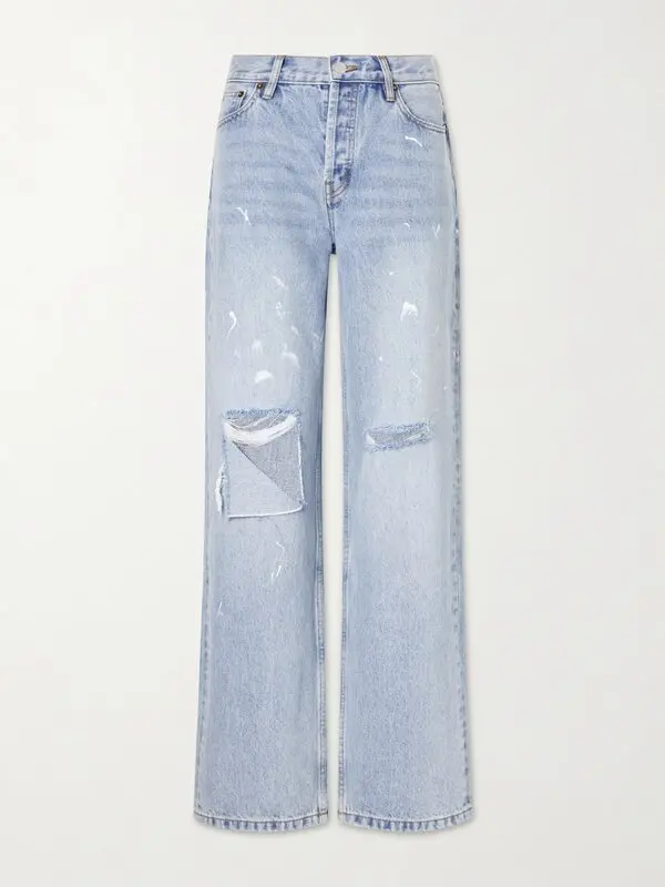 Still Here Painter Distressed Straight-leg Jeans