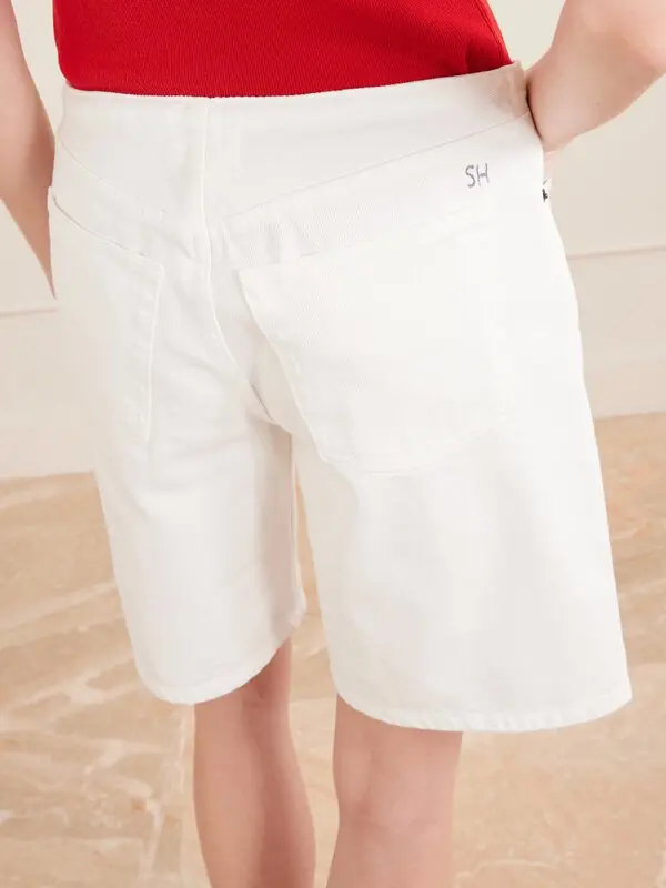 Still Here Low-rise Denim Shorts - White