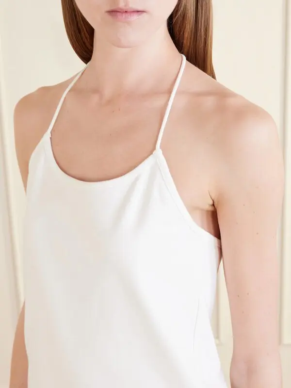 Still Here Toggle Cotton Tank Top - White