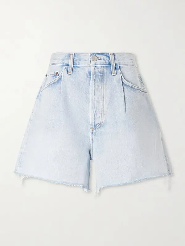 AGOLDE Rhoda Frayed Organic Denim Shorts